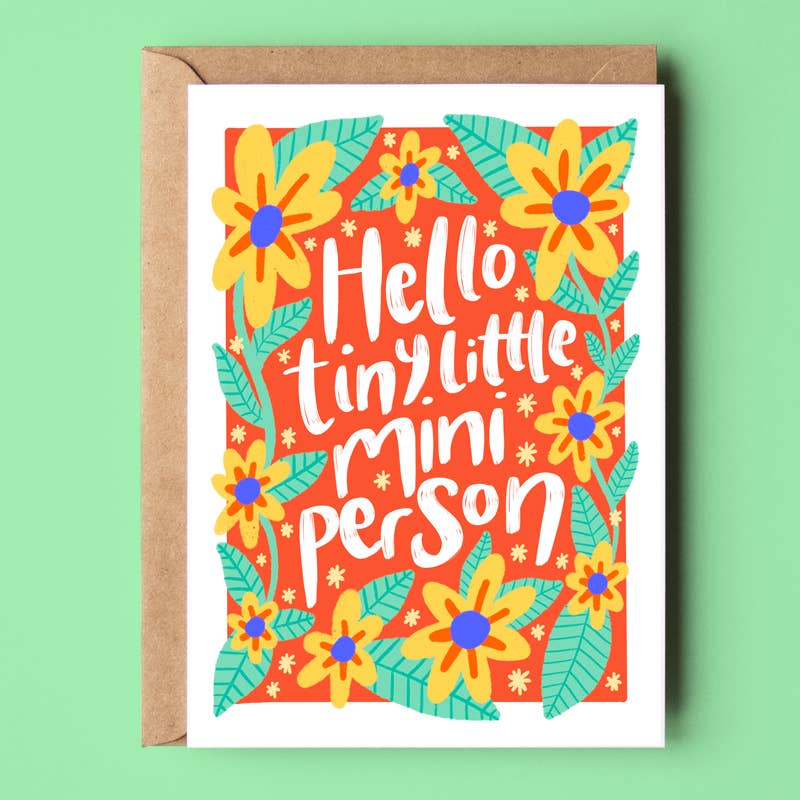 Hello Tiny Little Mini Person Greetings Card – The Wild Spark